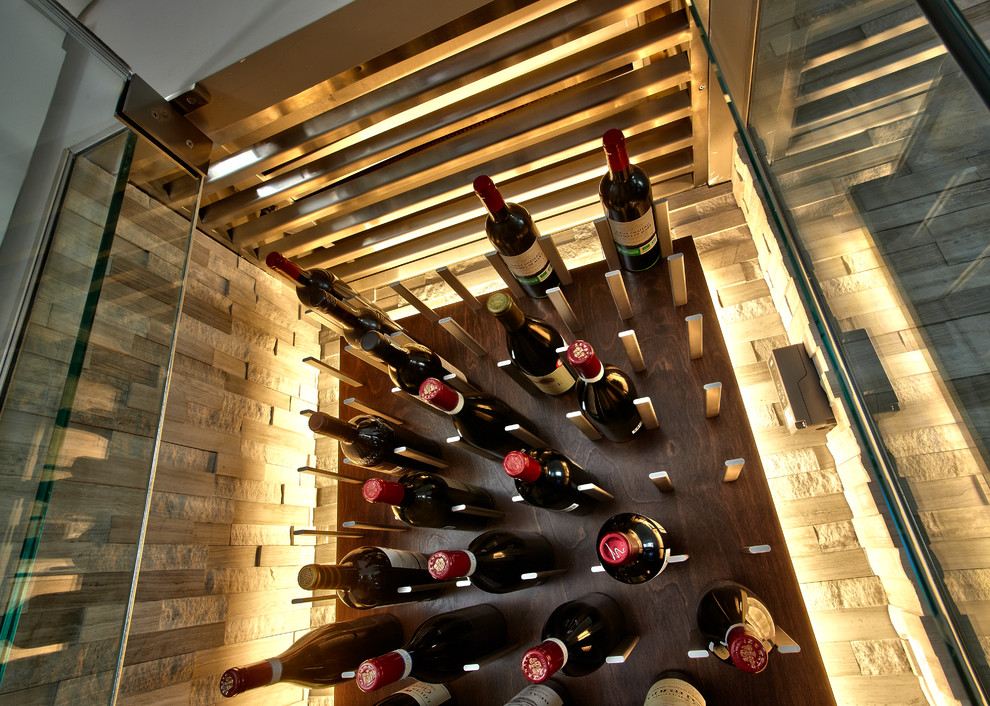 Modern STACT Cherry Wood in Lachine, Quebec - Modern - Wine Cellar ...
