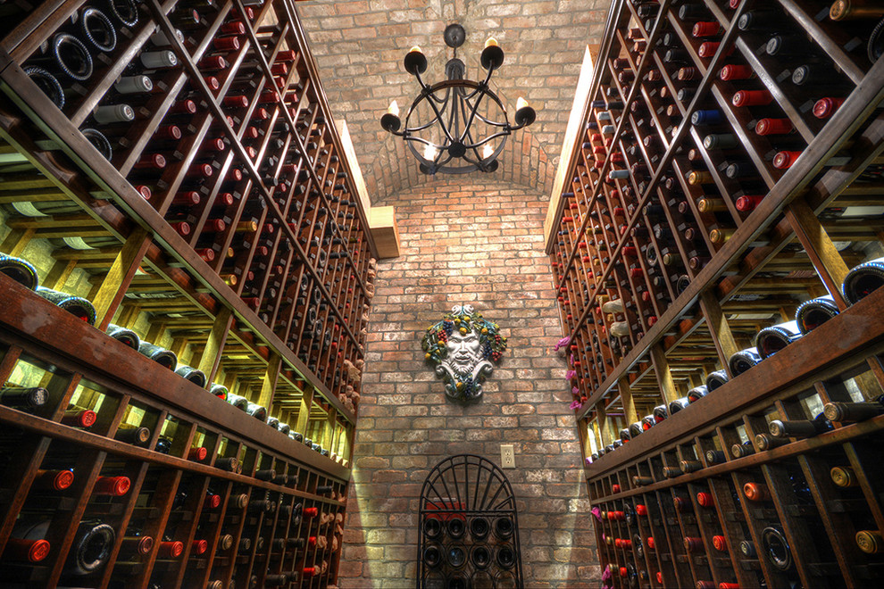 Traditional Wine Cellar with Mahogany Racking in Houston, Texas ...