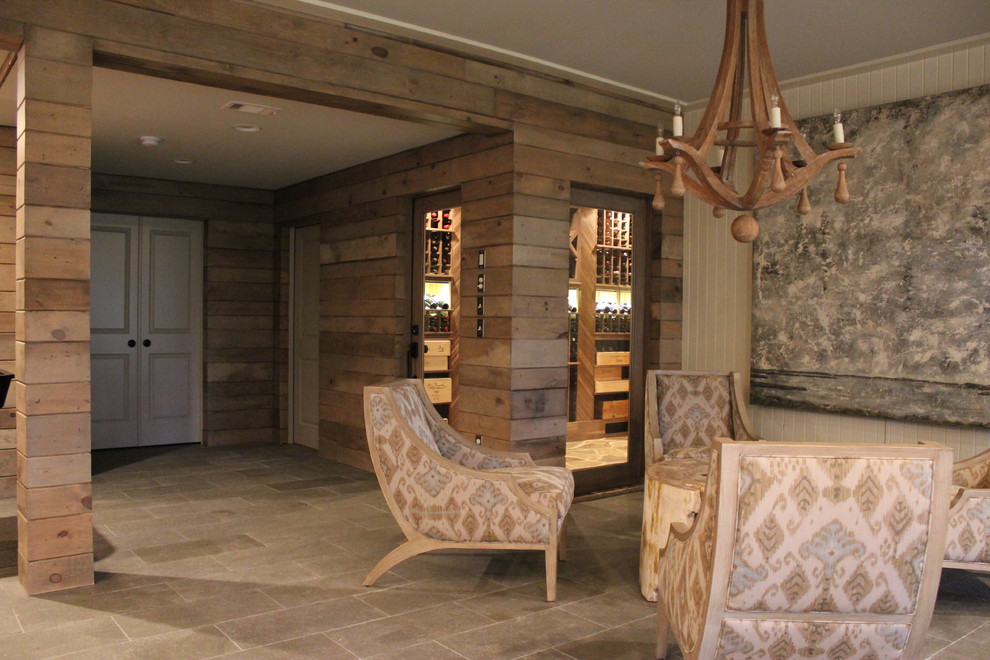 Unstained Black Walnut Custom Wine Cellar - Traditional - Wine Cellar ...