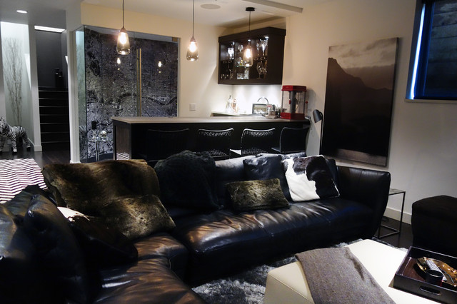 Wine Cellar with London Map Wallpaper - Contemporary - Wine Cellar ...