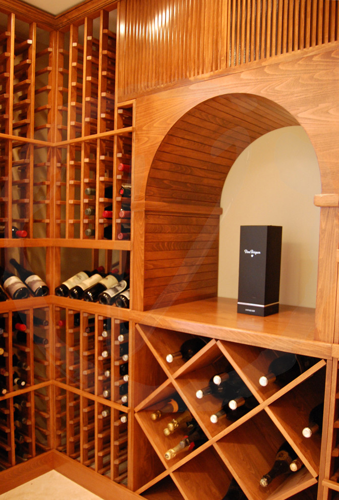 X-bin Racking and a Decanting Surface - Traditional - Wine Cellar - Los ...