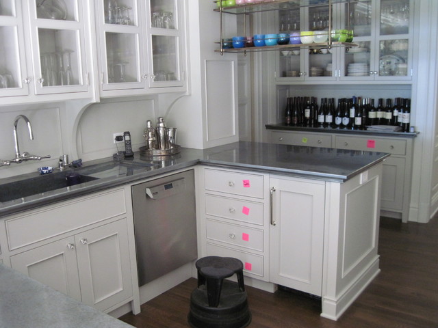 zinc sink and profiled zinc countertop - Traditional - Wine Cellar ...