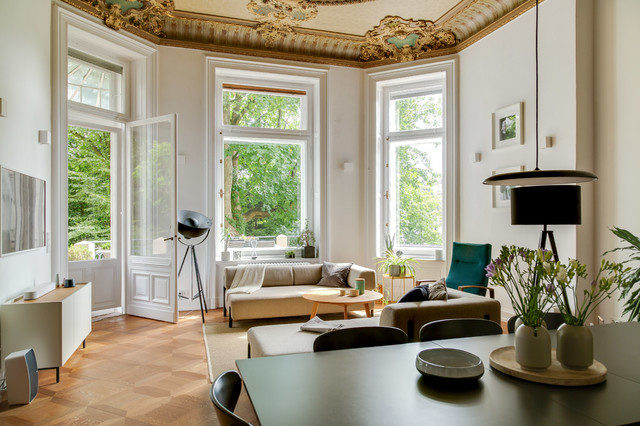 Wohnen unterm Deckengemälde - Contemporáneo - Salón - Dusseldorf - de REFUGIUM - Interior Design ...